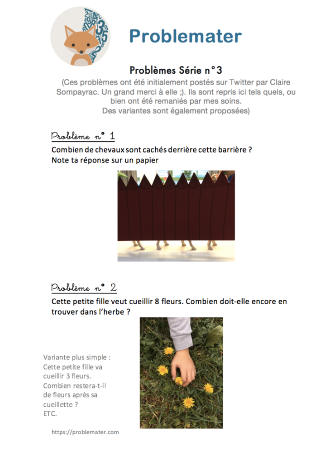 Problèmes mathématiques à résoudre - maternellerobida